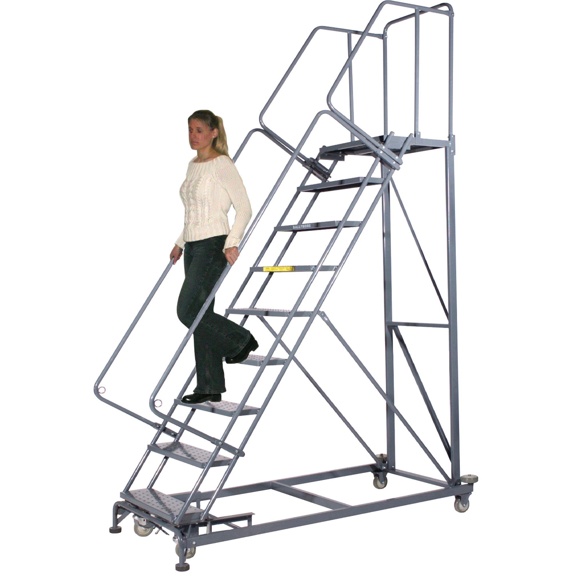 Ballymore Heavy-Duty Stairway Slope Ladders, 10 Steps, Perforated, 50 ...